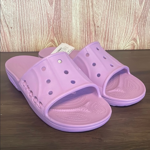 CROCS | Shoes | New Mens Crocs Via Lavender Slide Sandals | Poshmark